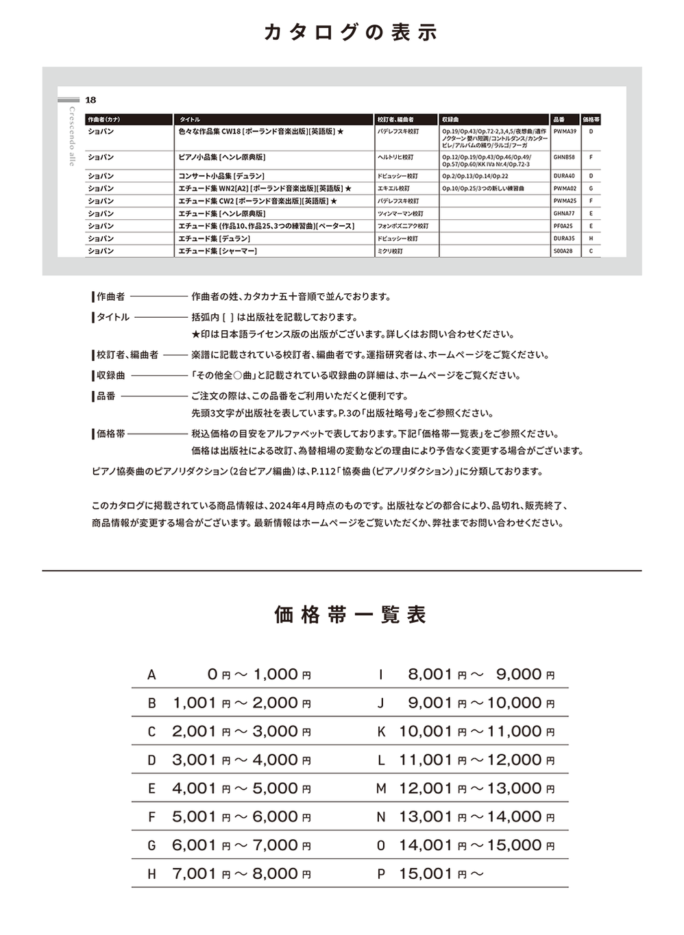 Crescendo alle ピアノ楽譜カタログ「Piano Music Catalogue vol.1」 — 楽譜専門店 Crescendo ...
