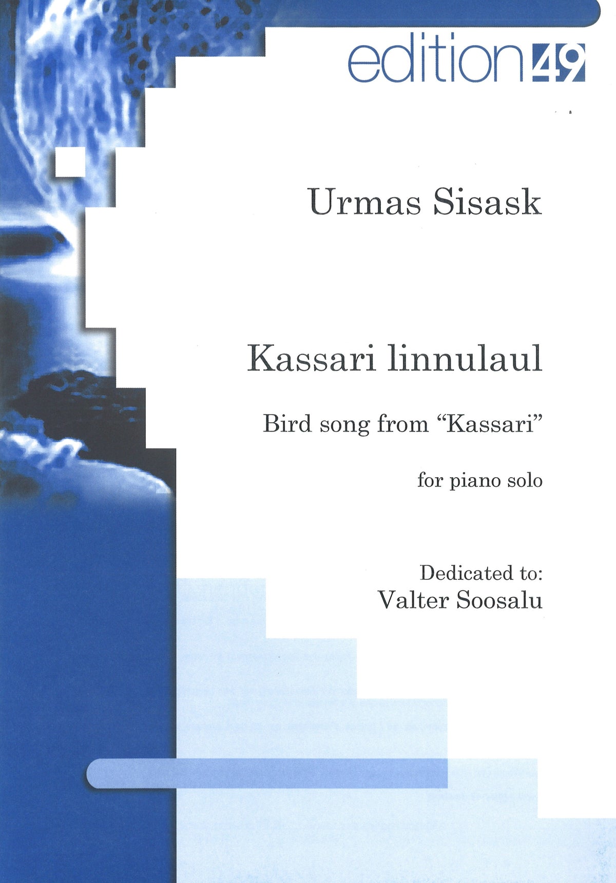 Kassari linnulaul(Bird song from "Kassari") - カッサリ島の鳥の歌 - シサスク — 楽譜専門店 ...
